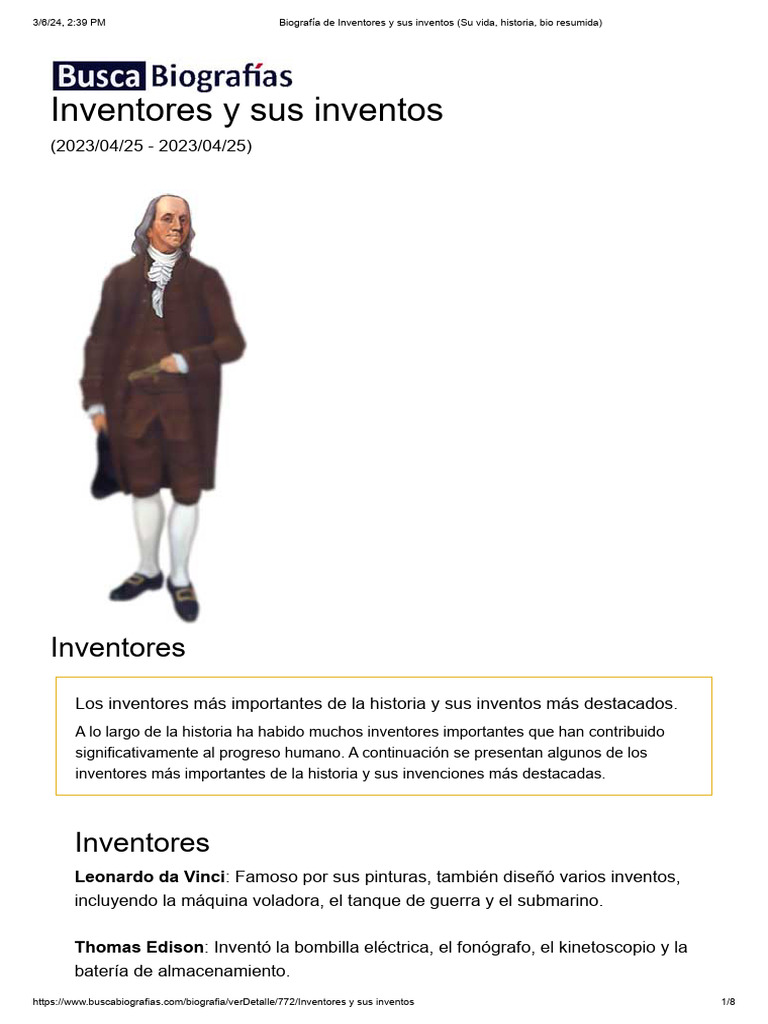 Inventores y Sus Inventos | PDF | Corriente alterna | Motores