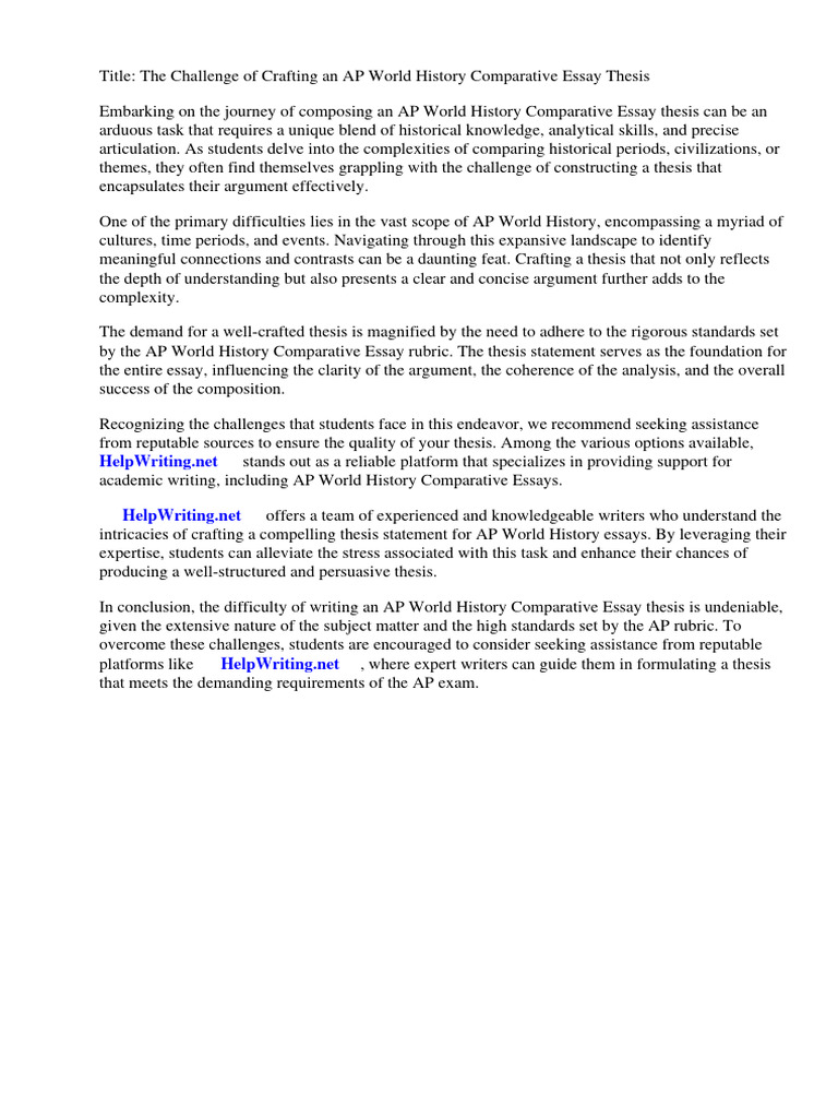 Crafting AP World History Thesis | PDF | Essays | Thesis