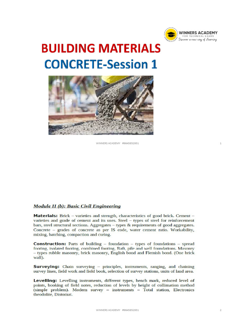 Concrete - 1 | PDF | Concrete | Reinforced Concrete