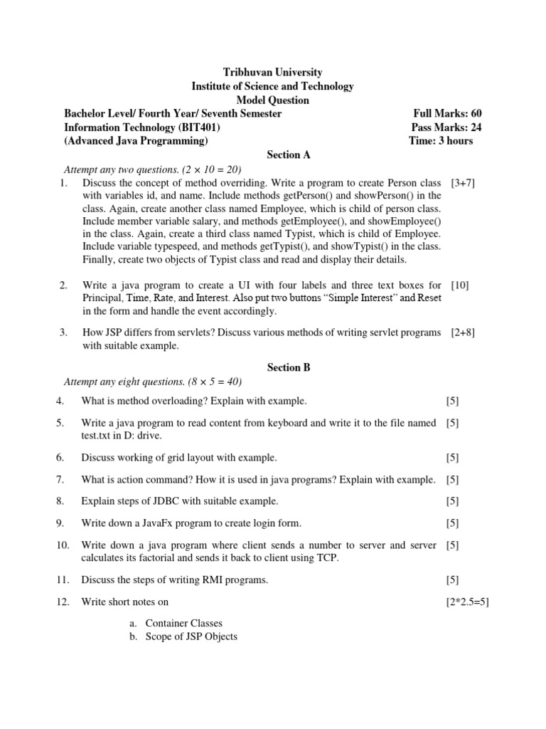 BIT 7th Semester Model Question | PDF | Cloud Computing | Decision Support System