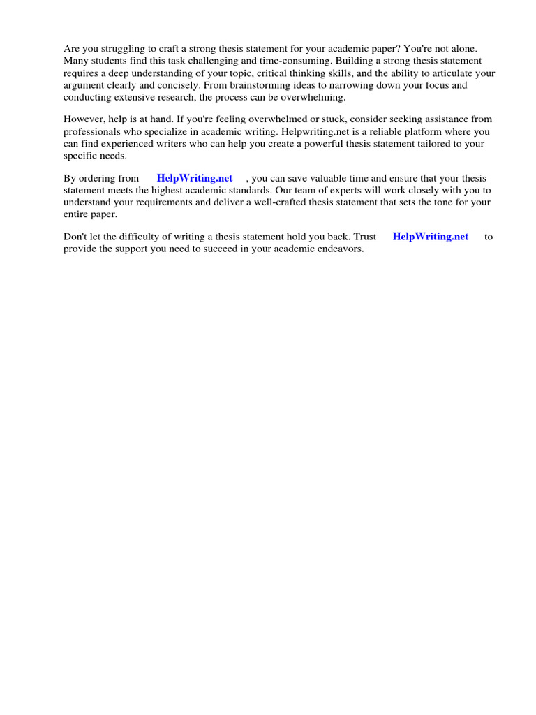 Crafting a Strong Thesis Statement | PDF | Essays | Thesis