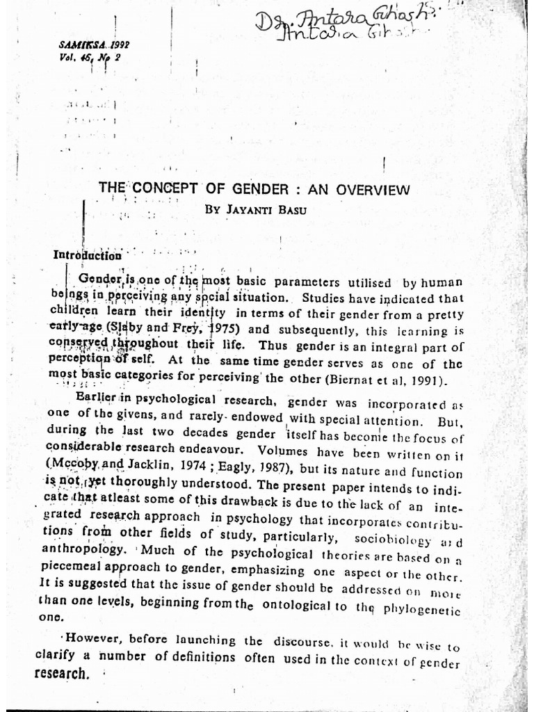Gender Theories | PDF