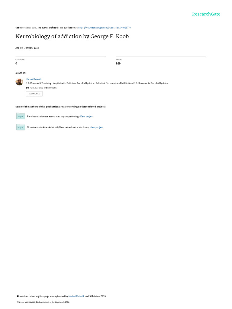 NeurobiologyofaddictionbyGeorgeF Koob | PDF