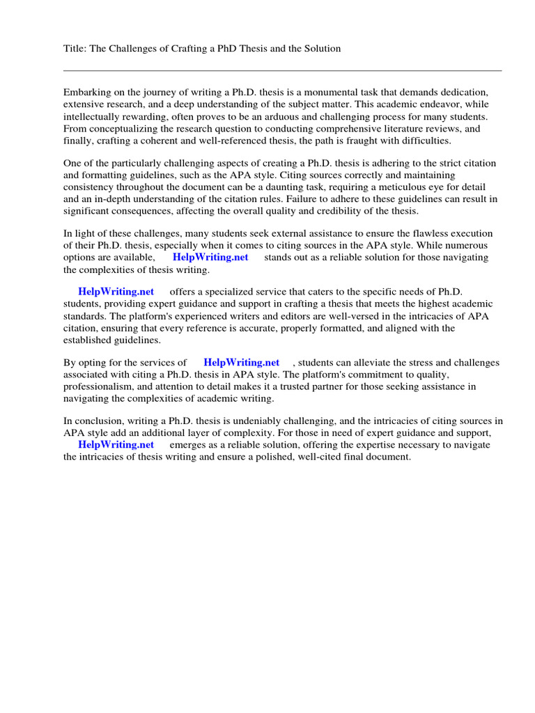 Citing A PHD Thesis Apa | PDF | Thesis | Apa Style