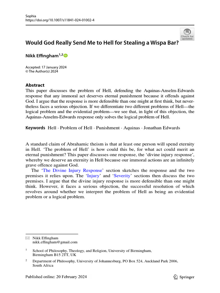 Would God Really Send Me To Hell For Stealing A Wispa Bar?: Nikk Effingham | PDF | Hell ...