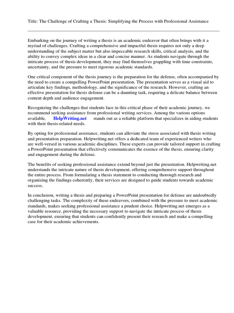 Powerpoint Presentation For Thesis Defense Sample | PDF