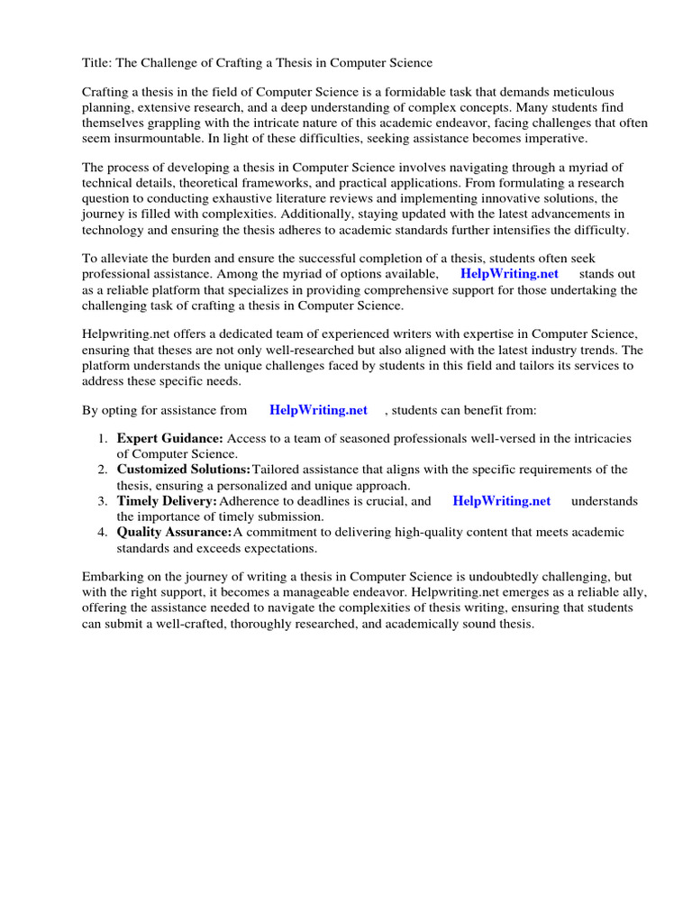 Thesis Sample Computer Science | PDF Thesis Sample Computer Science | PDF