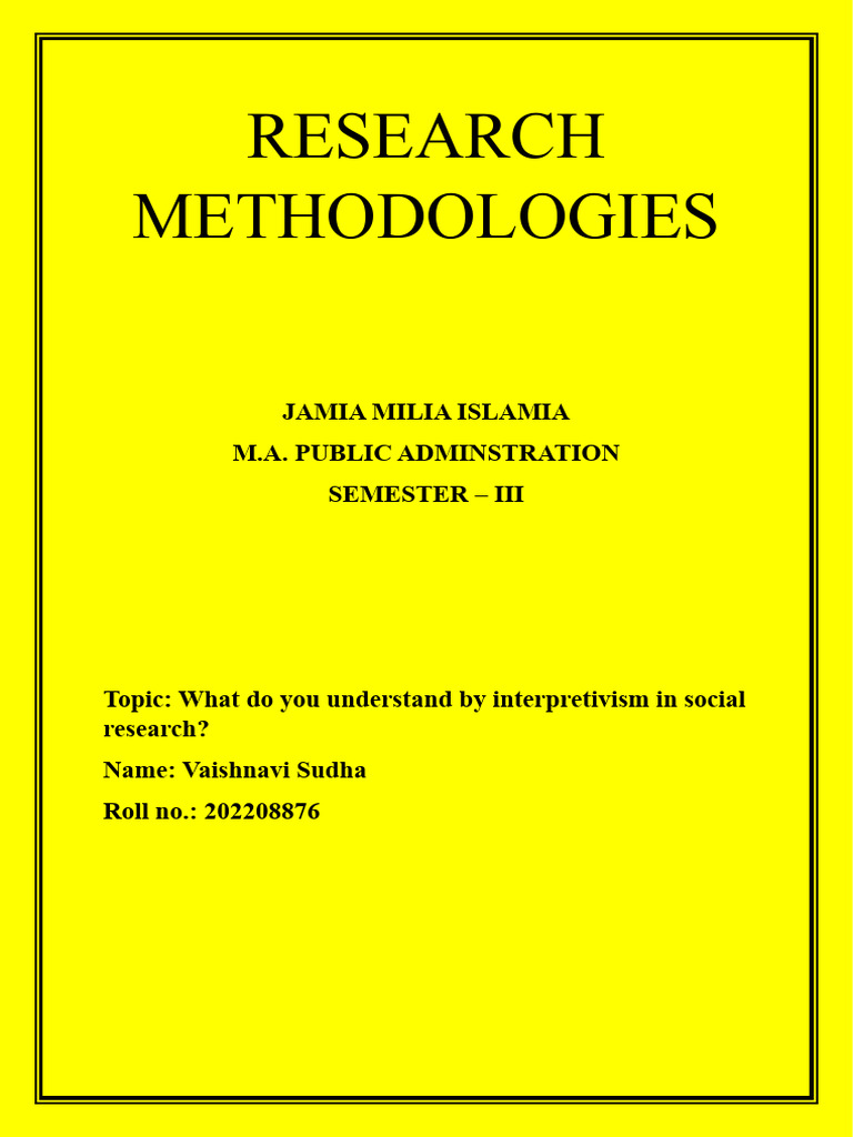 Research Methodology | PDF | Sociology | Positivism