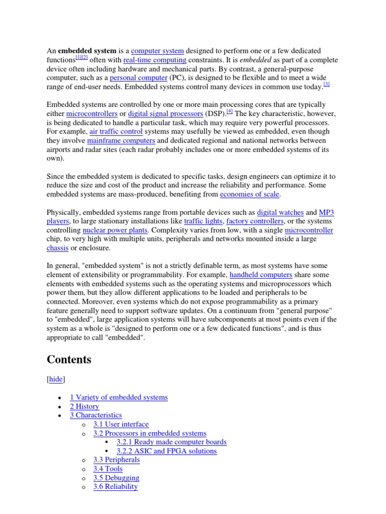 Characteristics and Applications of Embedded Systems: An Overview of ...