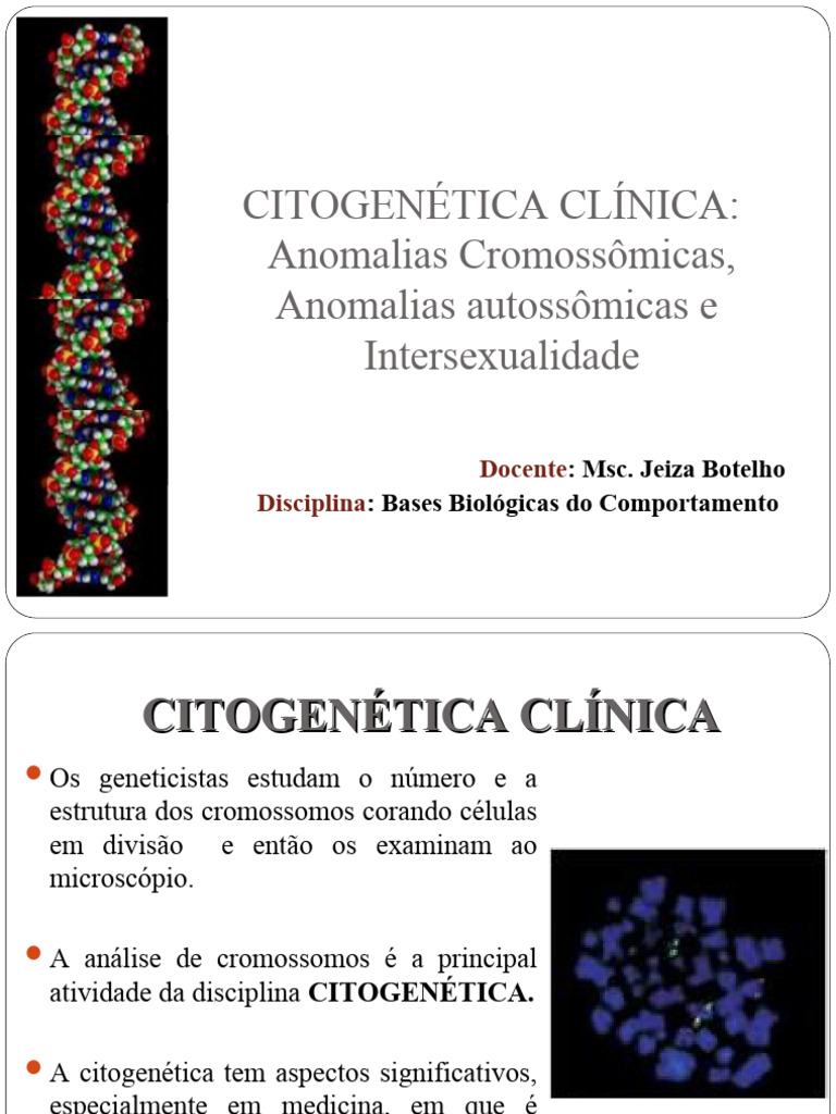 Citogenética Clínica | PDF | Cromossomo | Citogenética
