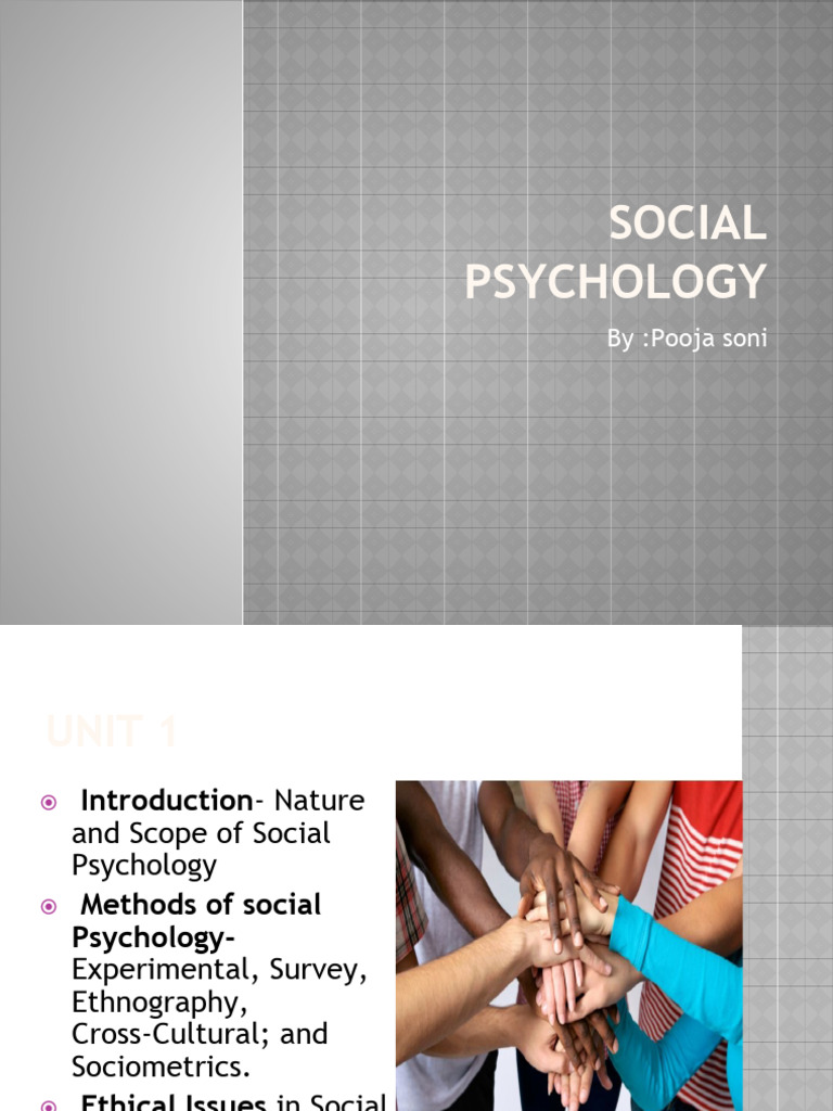 Unit 1 Social Psychology | PDF | Psychology | Social Psychology