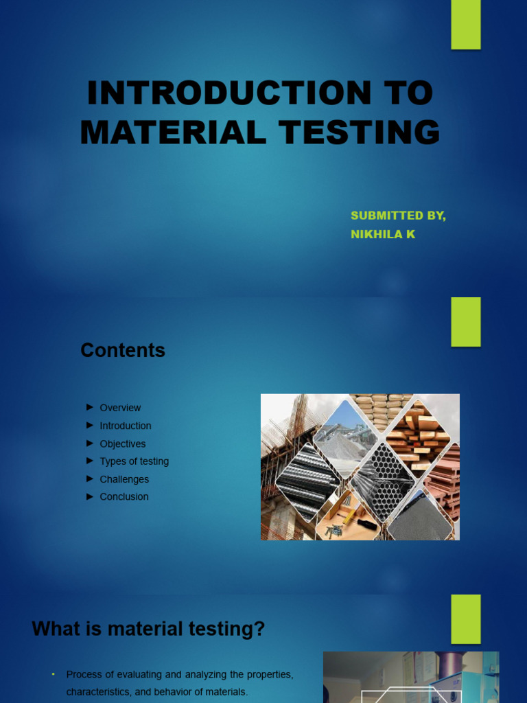 Material Testing: Types & Objectives | PDF