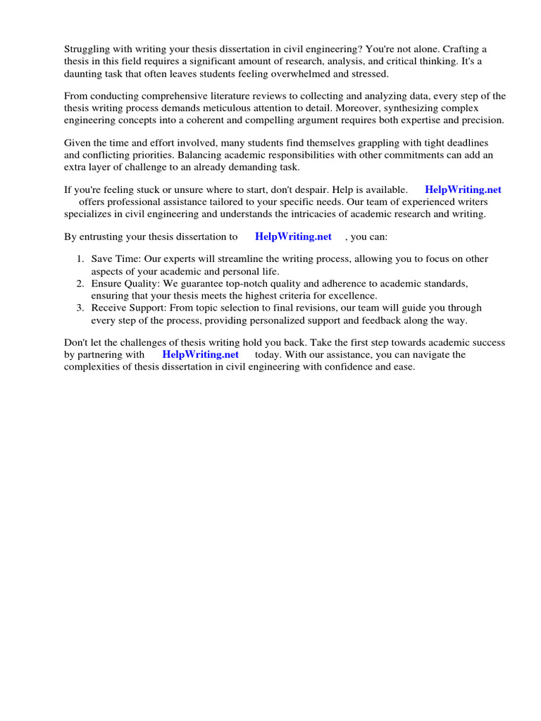 Thesis Dissertation Civil Engineering | PDF | Thesis | Engineering