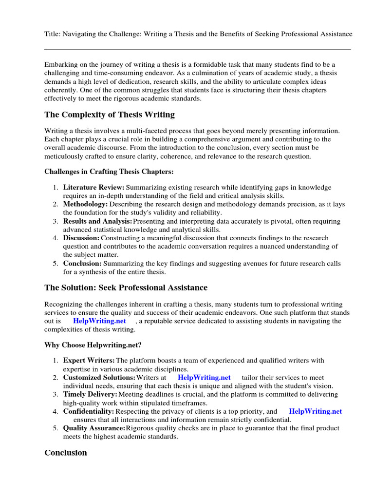 Thesis Chapters Example | Download Free PDF | Thesis | Methodology