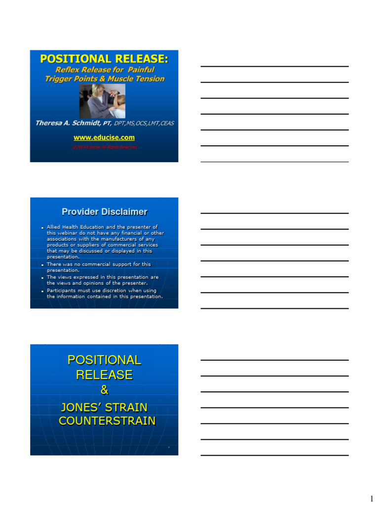 Positional Release Handout | PDF | Anatomical Terms Of Motion | Human Leg