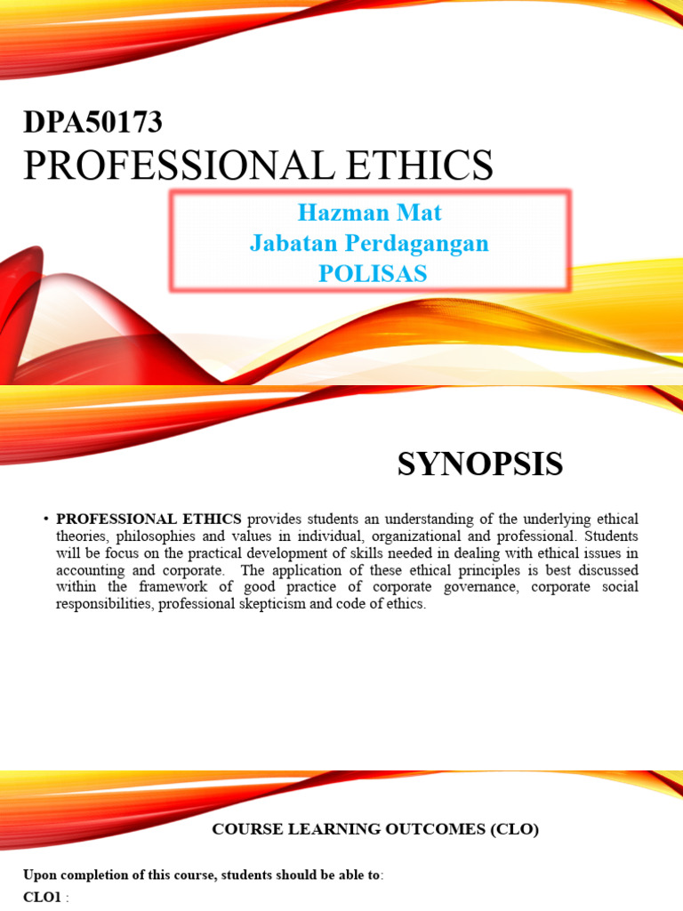 Chapter 4 Professional Ethics | PDF | Conflict Of Interest | Certified Public Accountant