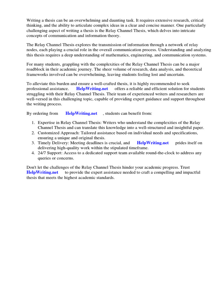 Relay Channel Thesis | PDF | Duplex (Telecommunications) | Telecommunications
