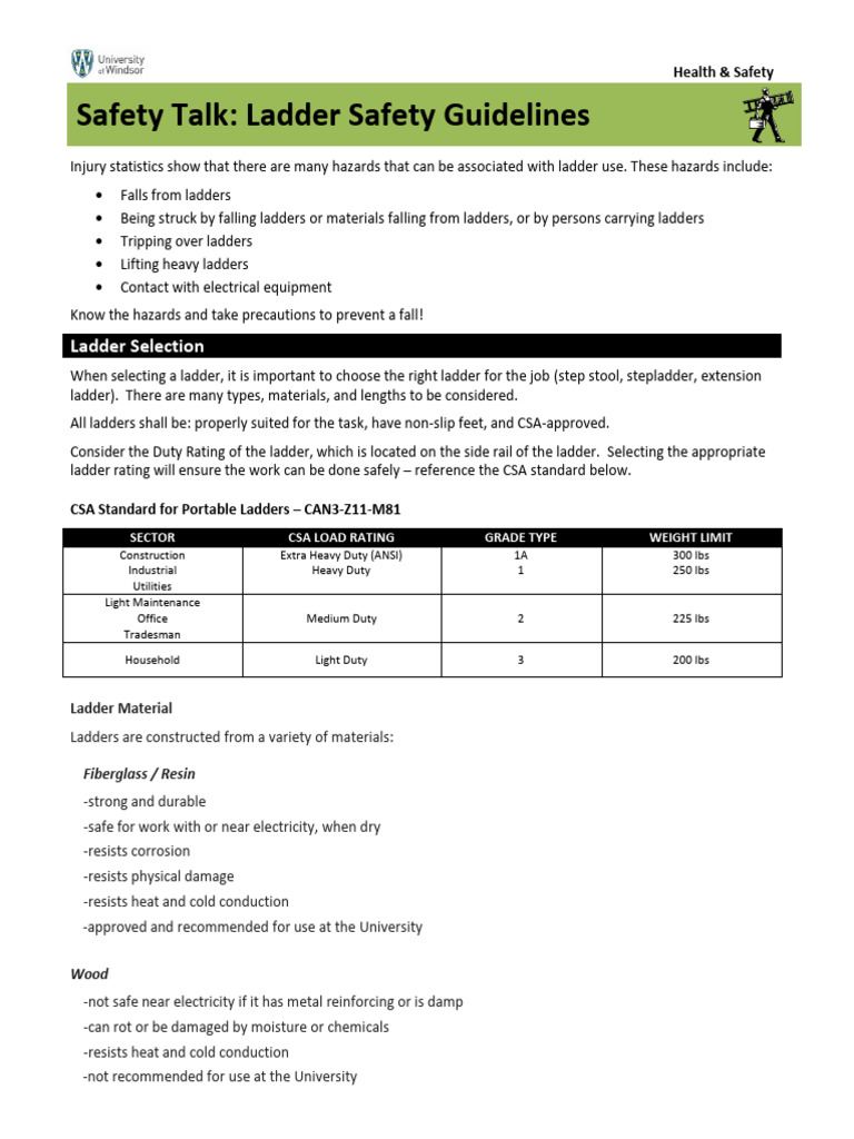 Ladder Safety Guidelines 2020 | PDF | Ladder | Safety