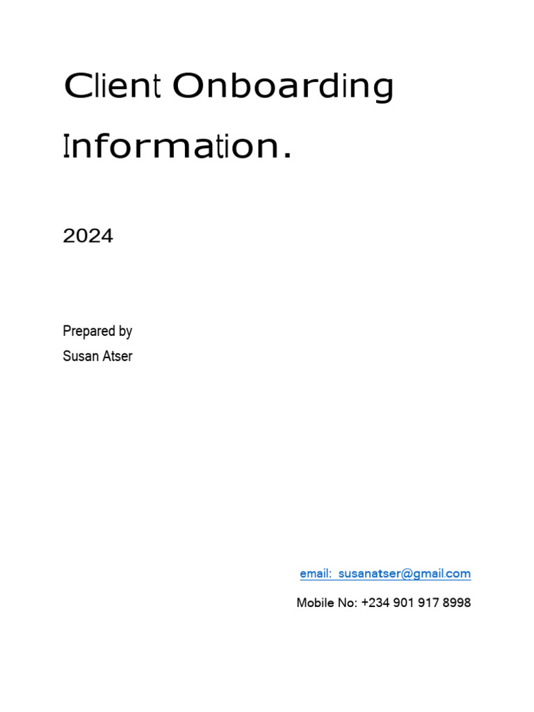 Client Onboarding Pdf Digital Marketing Brand