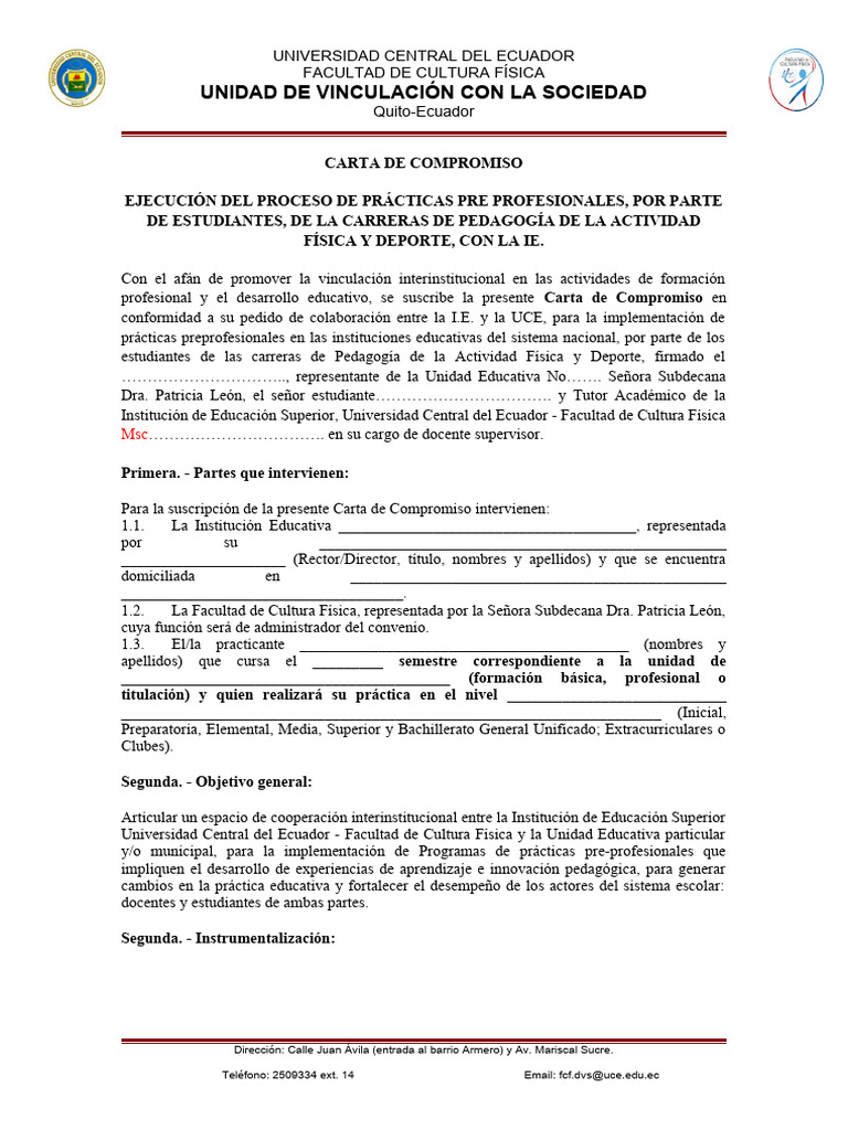 PPP Carta de Compromiso Uce - Ie Particulares y Municipales | PDF