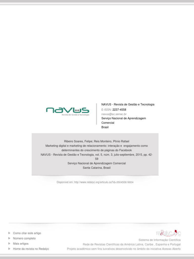 NAVUS - Revista de Gestão e Tecnologia 2237-4558 | PDF