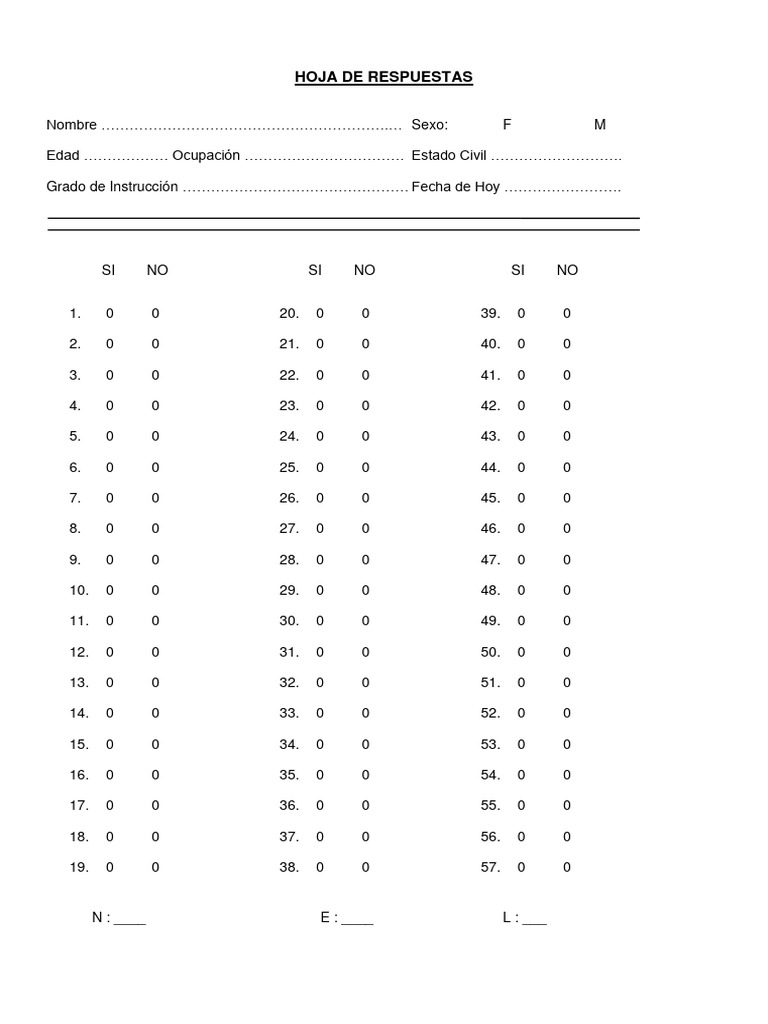 HOJA DE RESPUESTAS_PLANTILLA DE CALIFICACION | PDF