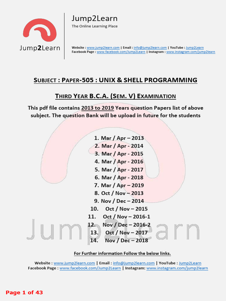 Subject Question Paper 1601377666 | PDF | Shell (Computing) | Computer File