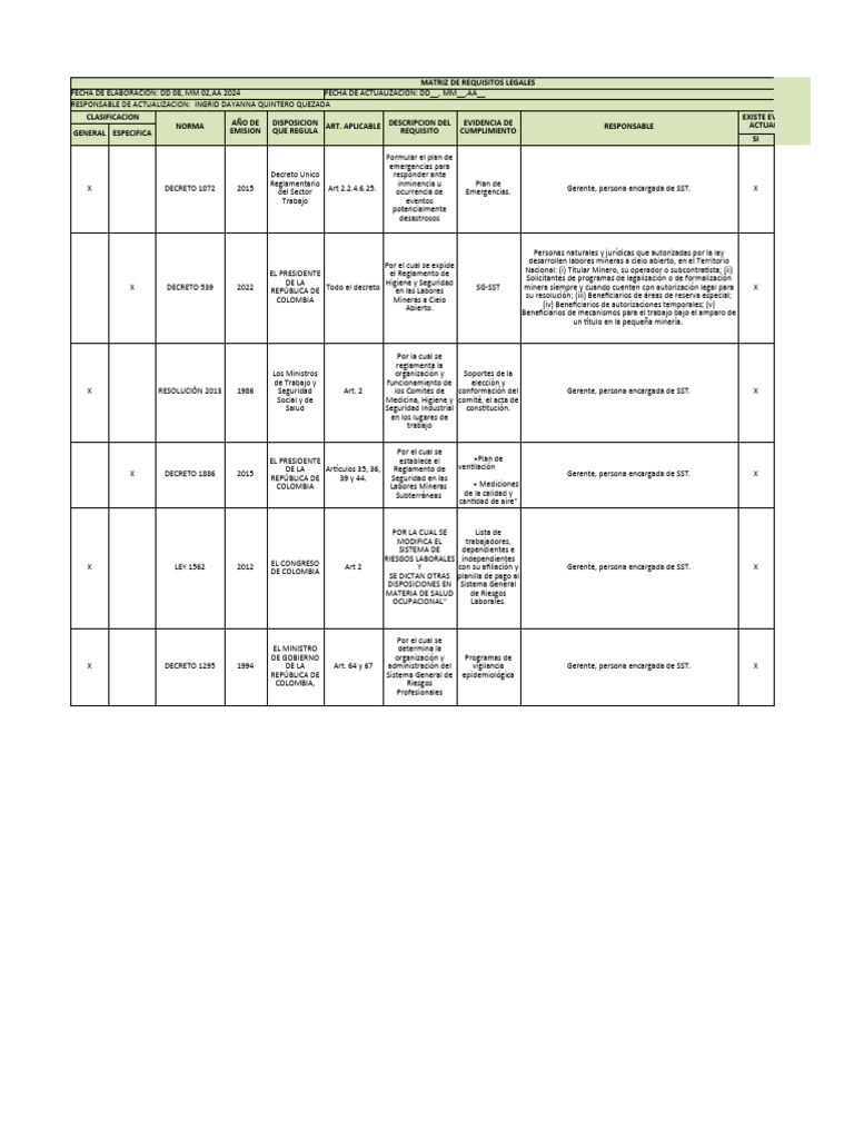 Matriz Legal Ingrid Dayanna Quintero Quezada | PDF