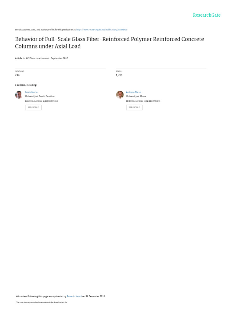 De Luca Et Al-Manuscript ACI SJ-Dec.28.20091 | PDF | Strength Of Materials | Buckling