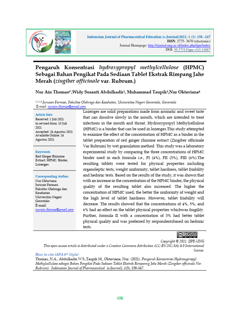 HPMC Pengikat | PDF | Pharmacy | Pharmacology