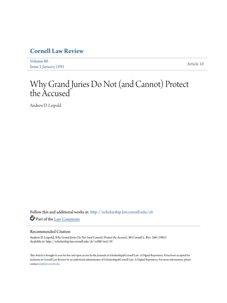 Why Grand Juries Do Not (And Cannot) Protect The Accused | PDF | Grand ...