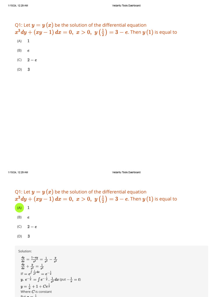 Differential Equation Solutions Guide | PDF | Equations | Curve