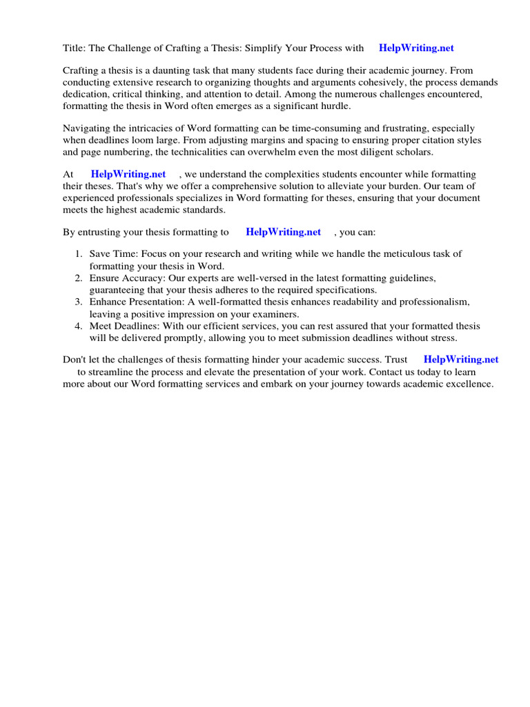 Thesis Formatting Help for Students | PDF | Thesis