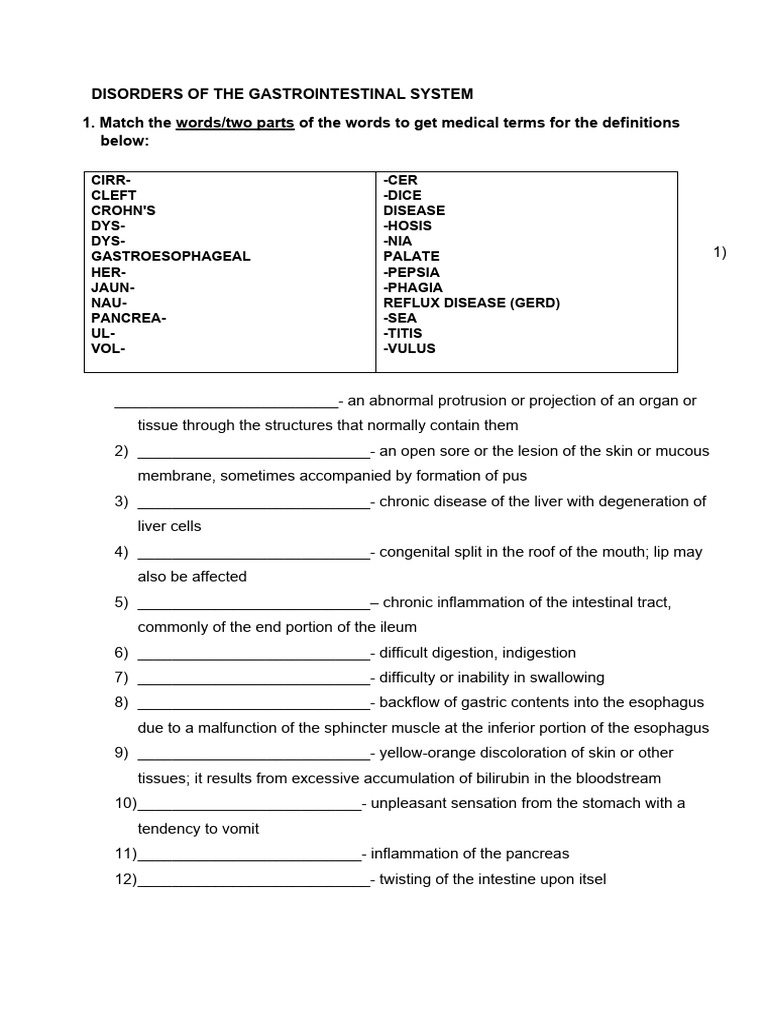 Gastrointestinal Disorders Overview | PDF | Gastroesophageal Reflux ...
