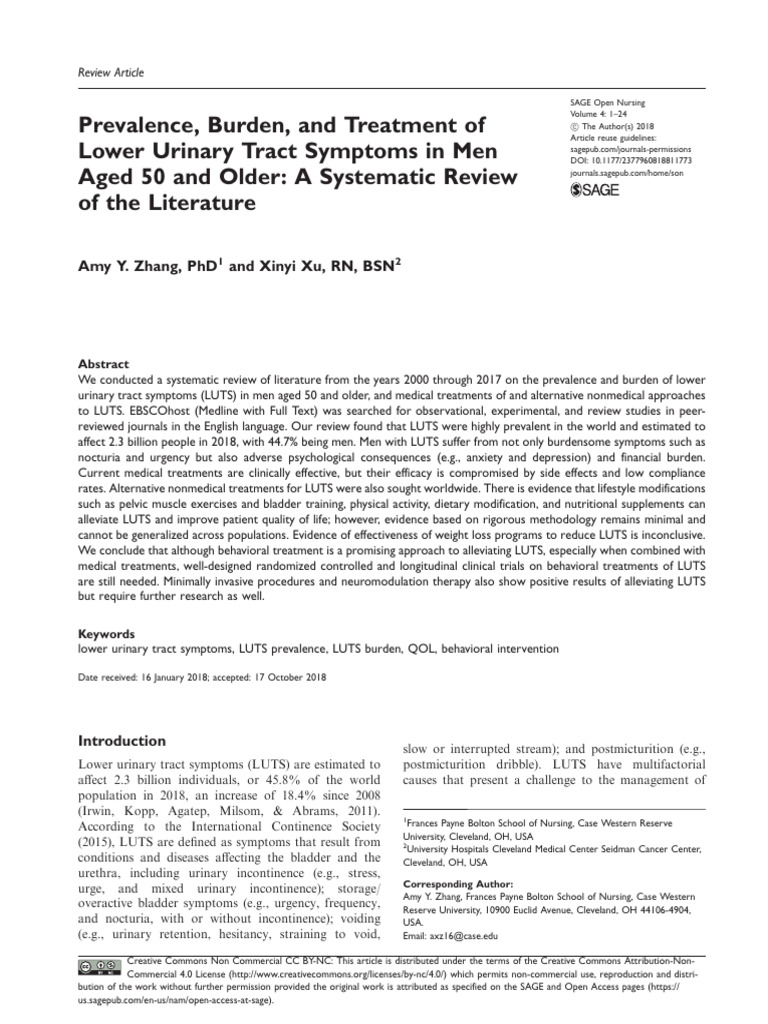 LUTS Prevelance Systematic Review | PDF | Urinary Incontinence ...