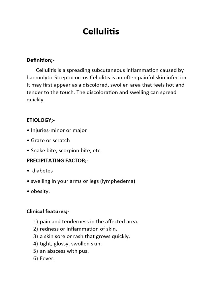 Cellulitis & Ludwig Angina Guide | PDF