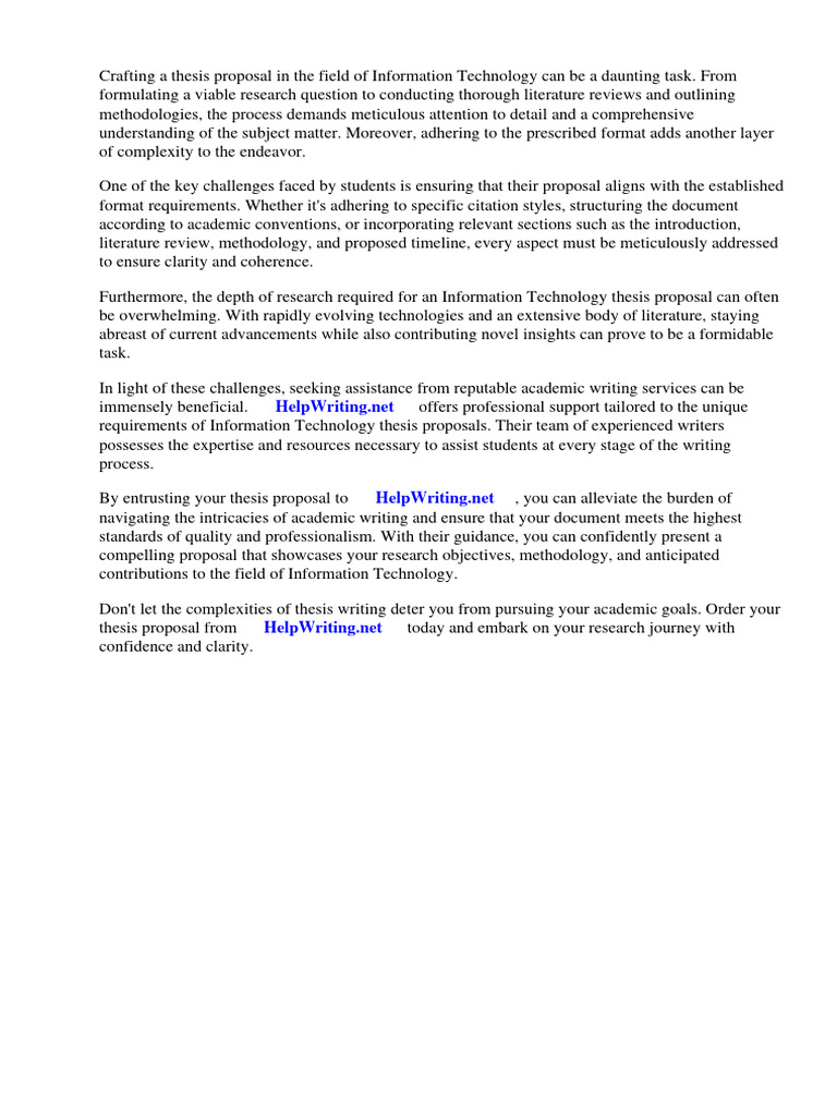 Thesis Proposal Format For Information Technology | PDF | Thesis ...