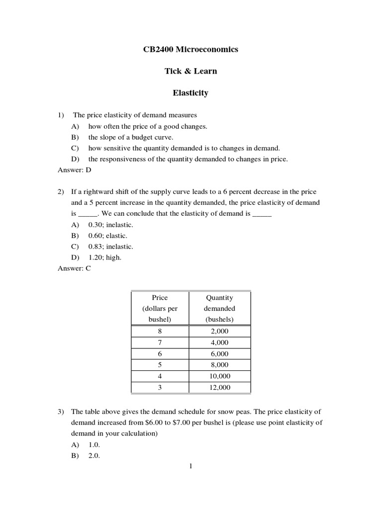(03) CB2400 Tick & Learn ELASTICITY | PDF