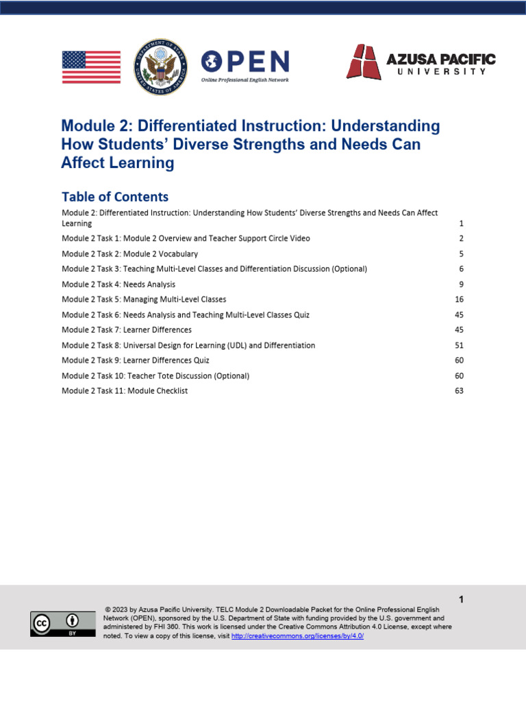 TELC Module 2 Packet | PDF | Teachers | Behavioural Sciences