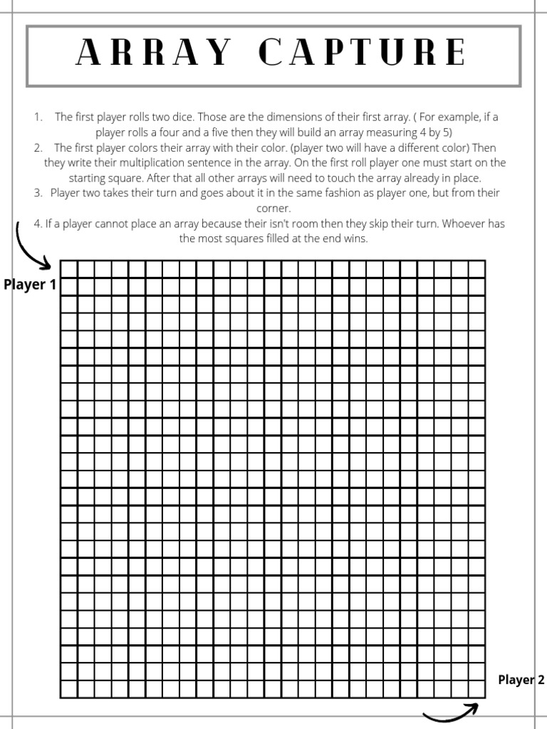 Array Capture Game Instructions | PDF