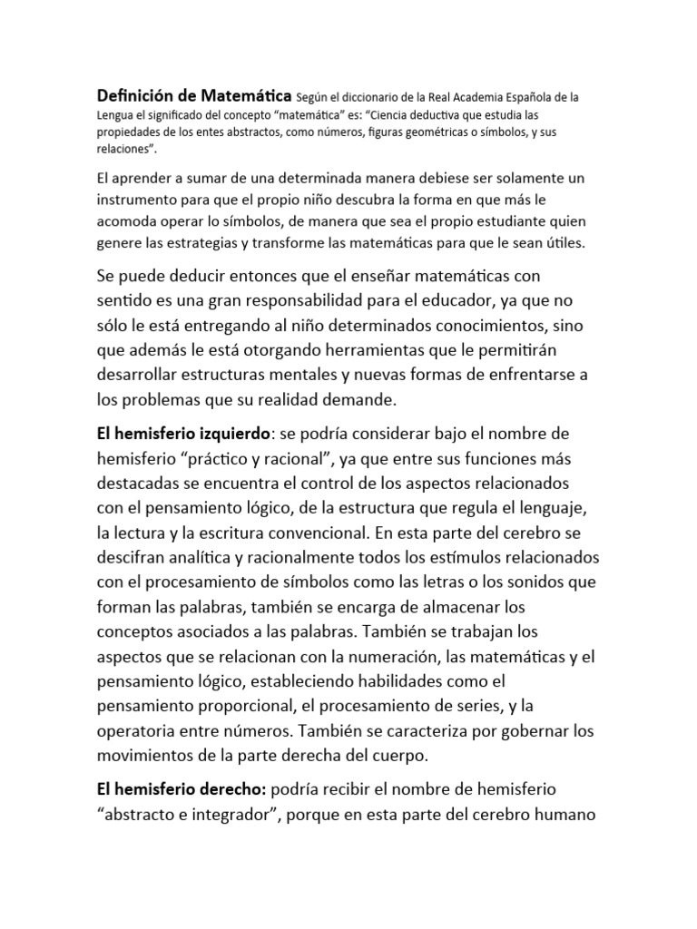 Definición de Matemática Según El Diccionario de La Real Academia ...