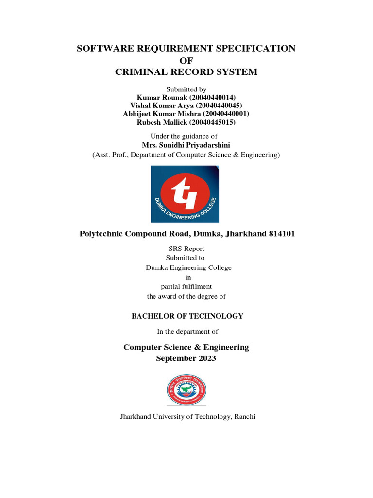 Criminal Record System | PDF | Databases | World Wide Web