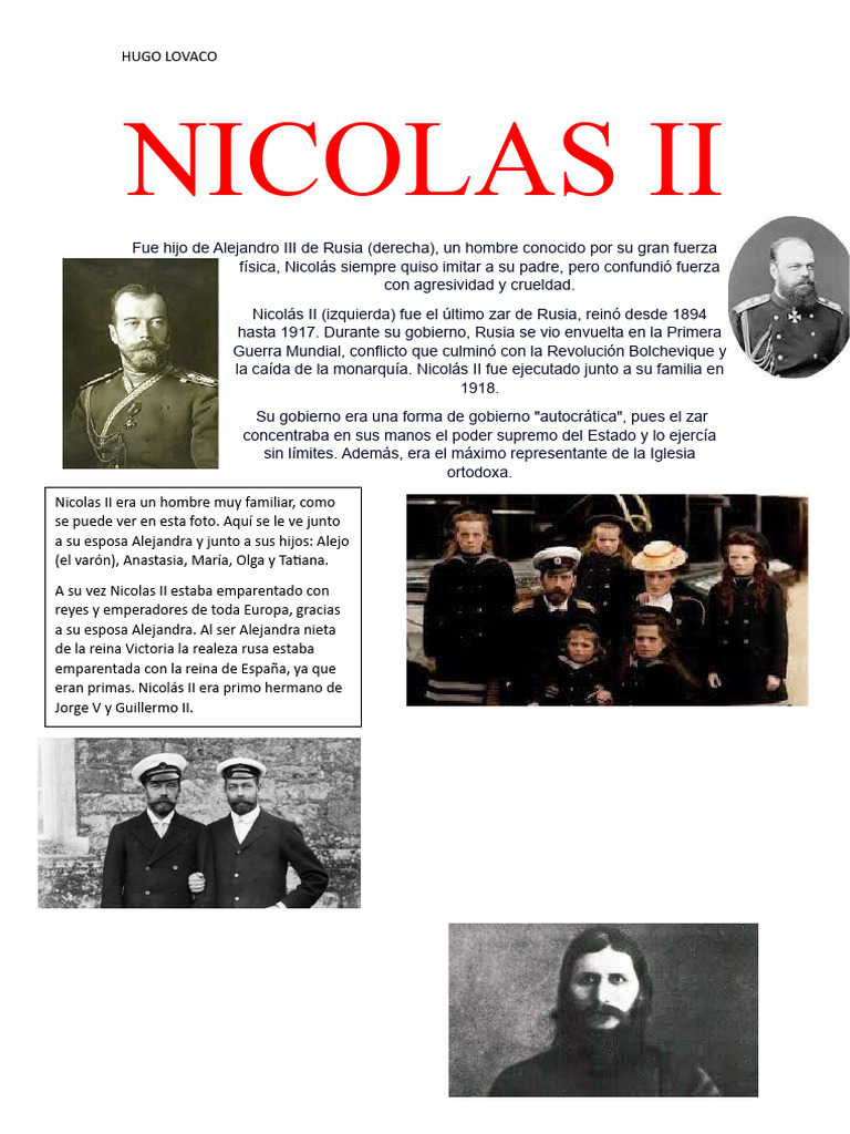 Nicolás II: Último Zar de Rusia y su Trágico Fin | PDF | Historia ...