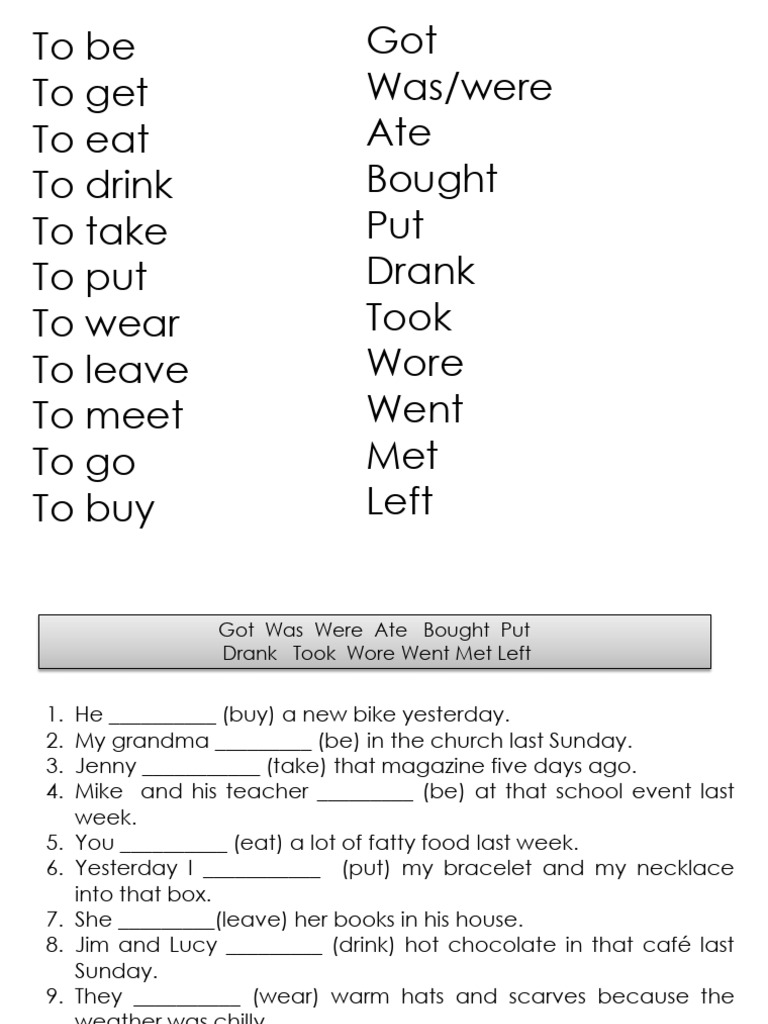 Irr verbs | PDF
