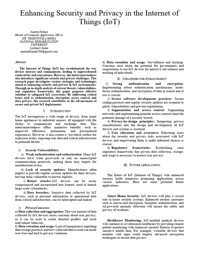 Research Paper IOT | PDF | Computers