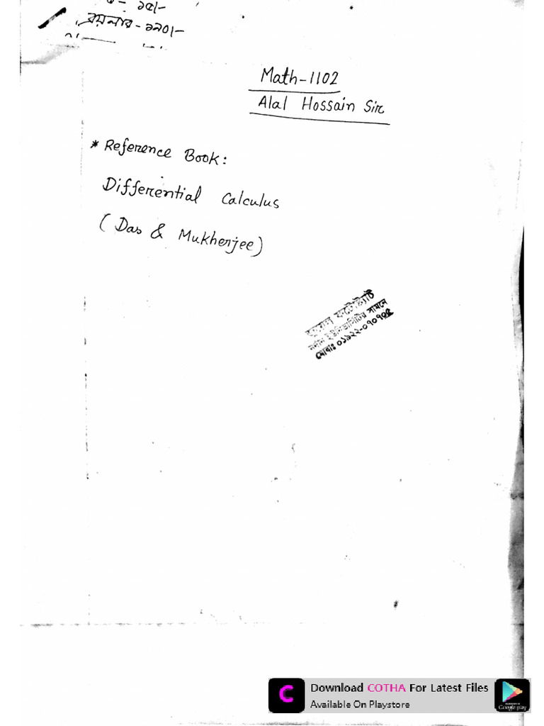 Math Alal Sir Complete ME 1-1 - #Cotha - 55 | PDF