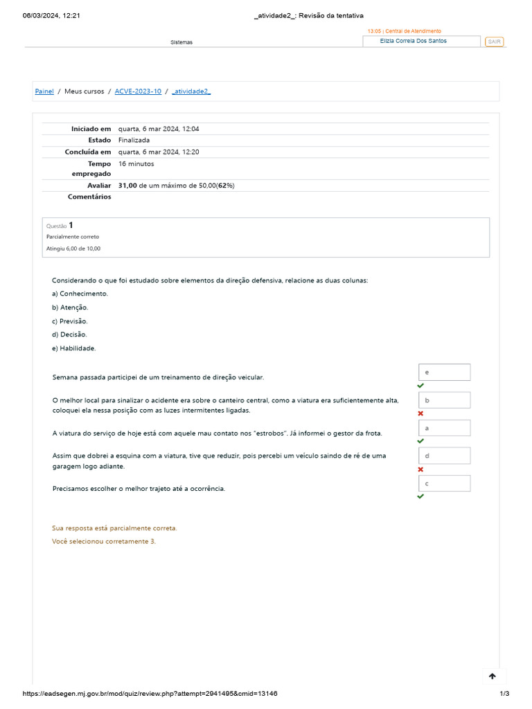 Atividade2 - Revisão Da Tentativa e | PDF