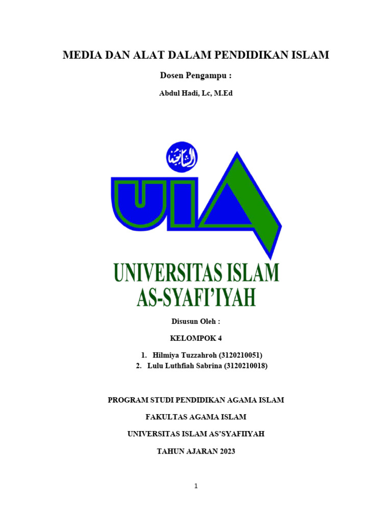 Alat dan Media dalam Pendidikan Islam | PDF | Karier & Perkembangan ...