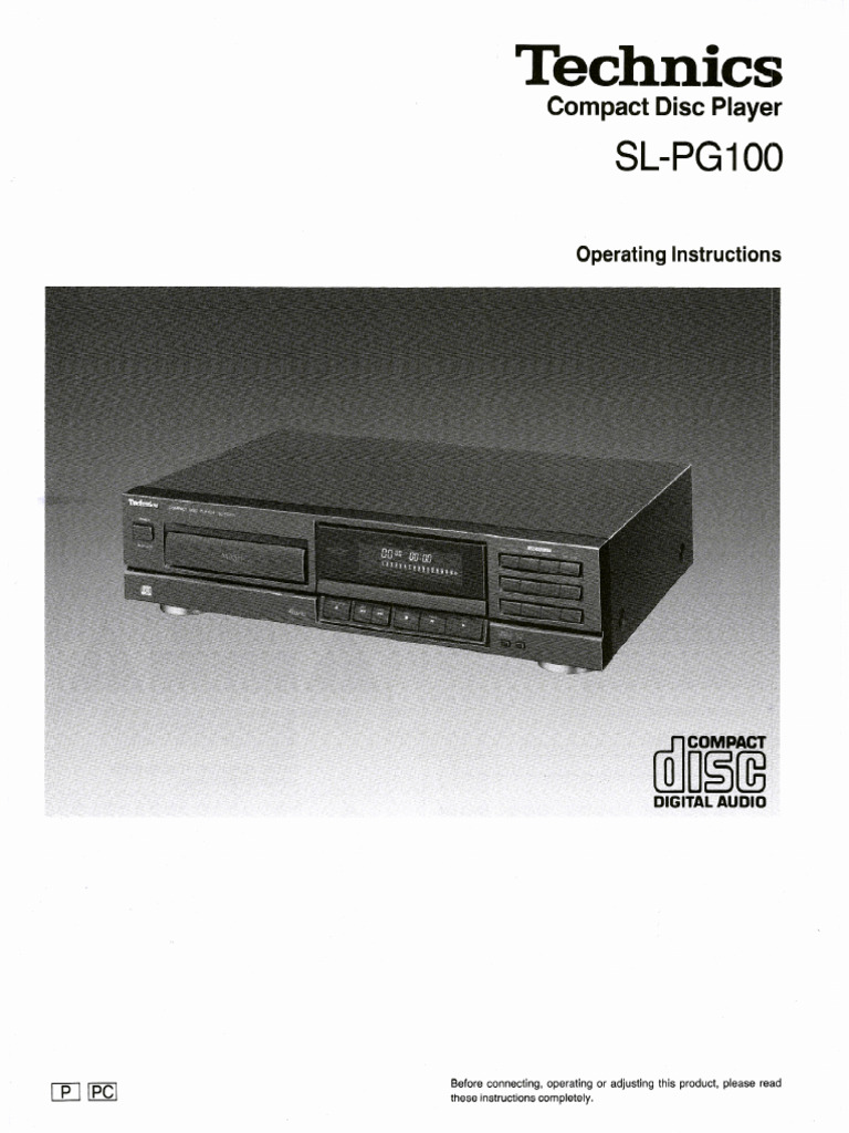 Technics sl-pg100 User Manual | PDF