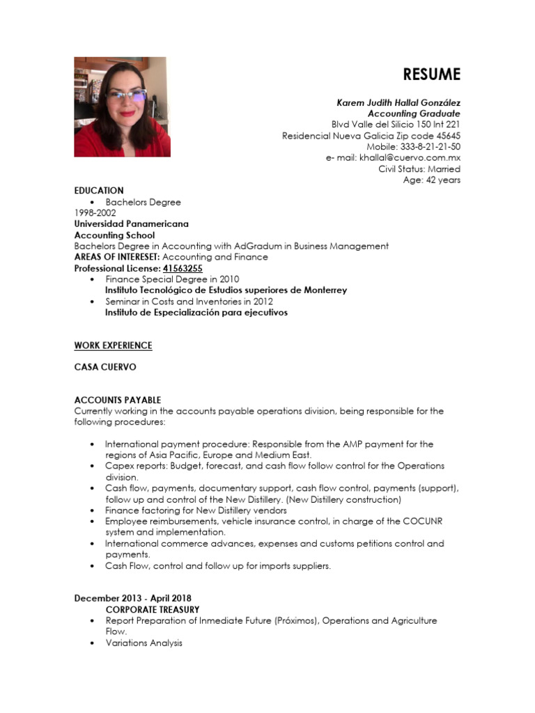 Karem Hallal CV Ingles 23 | PDF | Accounts Payable | Banks